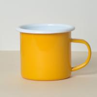 China Enamel Coating Double Coating 12 Oz Coffee Mug Custom Style White Camping Enamel Cup Excellent for Custom Logo Printing for sale
