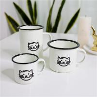 China Enamel Coating Double Coating 12 Oz Coffee Mug Custom Style White Camping Enamel Cup Excellent for Custom Logo Printing for sale