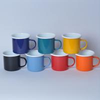 China Customized Enamel Drinkware 12 oz Vintage Enamel Mug Campfire Coffee Enamel Cup Camping Carbon Steel Enamel Coffee Mug for sale