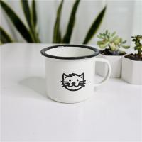 China Carbon Steel 11 Oz 12 Oz Sublimation Blank White Enamel Cup Handle Custom Gift Christmas Camping Mug High Temperature Logo Printing for sale