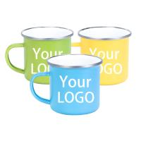 China C Shape Handle Custom Camping Enamel Mug Stainless Steel Travel Custom Coffee Mugs Production 80000pieces for sale