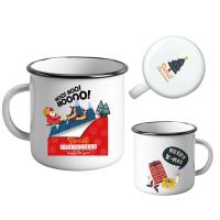 China Thickness 0.5mm Classic Enamel Coffee Mug Set Featuring Flower Theme Designed for Home Travel Enthusiasts for sale