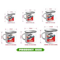China Thickness 0.5mm Classic Enamel Coffee Mug Set Featuring Flower Theme Designed for Home Travel Enthusiasts for sale