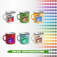 China Thickness 0.5mm Classic Enamel Coffee Mug Set Featuring Flower Theme Designed for Home Travel Enthusiasts for sale