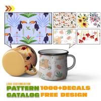 China Thickness 0.5mm Classic Enamel Coffee Mug Set Featuring Flower Theme Designed for Home Travel Enthusiasts for sale