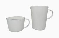 China Customized Enamel Measuring Mug Carbon Steel Personalized Color Decal Milk Coffee Drinkware Cup for sale