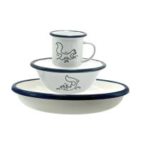 China High Quality Lovely Dinnerware Eco-Friendly Enamel Metal Bowl/Mug/Plate Set Kids Use Tablewre/Mug/Plate/Bowl for sale
