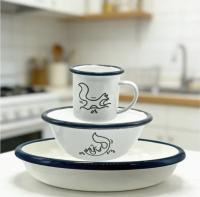 China High Quality Lovely Dinnerware Eco-Friendly Enamel Metal Bowl/Mug/Plate Set Kids Use Tablewre/Mug/Plate/Bowl for sale