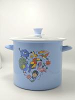 China Cute Cartoon Animal Printed Enamel Casserole Pot Large Capacity Stock Pot Soup Pot for Daily Cooking for sale