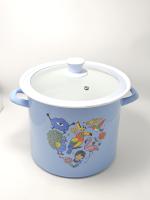 China Cute Cartoon Animal Printed Enamel Casserole Pot Large Capacity Stock Pot Soup Pot for Daily Cooking for sale