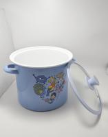 China Cute Cartoon Animal Printed Enamel Casserole Pot Large Capacity Stock Pot Soup Pot for Daily Cooking for sale