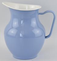 China Solid Color Plain Belly Shaped Enamel Pitcher Durable Enamel Kettle Enamel Tableware For Daily Drink Storage for sale