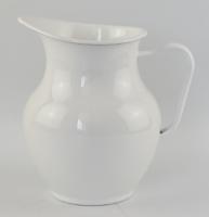China Solid Color Plain Belly Shaped Enamel Pitcher Durable Enamel Kettle Enamel Tableware For Daily Drink Storage for sale