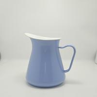 China Solid Color V Shaped Enamel Pitcher Minimalist Enamel Kettle Enamel Tableware Smooth Enamel Cookware for sale