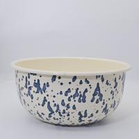 China Modern Splatter Style Carbon Steel Enamel Mixing Bowl High Quality Food Container Large Capacity Salad Bowl for sale