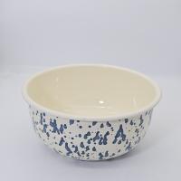 China Modern Splatter Style Carbon Steel Enamel Mixing Bowl High Quality Food Container Large Capacity Salad Bowl for sale