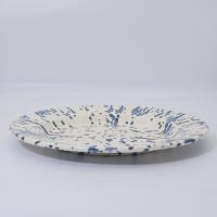 China High Quality Spatter Style Enamel Flat Plate Enamel Food Container Carbon Steel Tableware for Daily Meal for sale