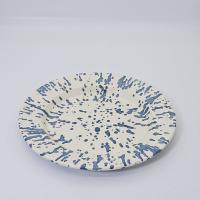 China High Quality Spatter Style Enamel Flat Plate Enamel Food Container Carbon Steel Tableware for Daily Meal for sale
