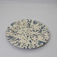 China High Quality Spatter Style Enamel Flat Plate Enamel Food Container Carbon Steel Tableware for Daily Meal for sale