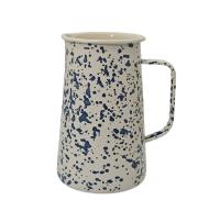 China Fashionable Splatter Enamel Pitcher High Quality Carbon Steel Enamel Tableware Smooth Enamel Can for sale