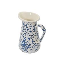 China Modern Style Splatter V Shaped Enamel Pitcher Carbon Steel Enamel Kettle Enamel Tableware for sale