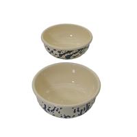 China Multi-size Enamel Splatter Rice Bowl Carbon Steel Food Container Speckle Enamel Tableware for sale