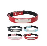 China Custom Durable Dog Collars With Stainless Steel Name Tag for sale
