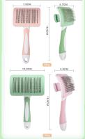 China Pink Dog Self Cleaning Pet Grooming Brush Automatic Cat Hair Removal Comb for sale