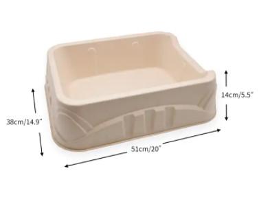 China Bamboo Fiber  Disposable Litter Boxes Eco Friendly Molded Pulp Paper Litter Box for sale