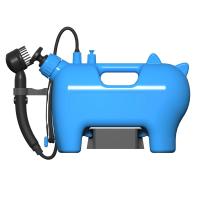 China Blue Dog Bath Tool Sprayers Glove Silicone Portable Pet Washing Device for sale