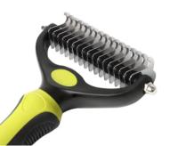 China Stainless Steel Pet Grooming Brush Massage Dematting Double Sided Pet Cleaning Hair Removal Comb for sale