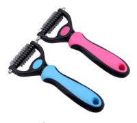 China 17.5*10.3cm Pet Grooming Brush ABS Stainless Steel Dog Knot Remover for sale