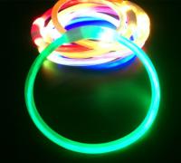 China Night Leather Dog Collars Rechargeable Waterproof Night Glow Dog Collar for sale