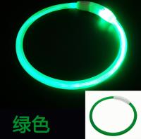 China Adjustable LED Dog Collars USB Rechargeable Flashing Glowing Dog Collar for sale