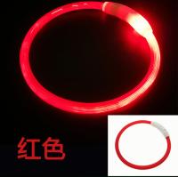 China Adjustable LED Dog Collars USB Rechargeable Flashing Glowing Dog Collar for sale
