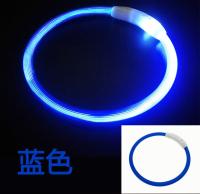 China Adjustable LED Dog Collars USB Rechargeable Flashing Glowing Dog Collar for sale