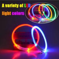 China Adjustable LED Dog Collars USB Rechargeable Flashing Glowing Dog Collar for sale