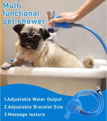 China Indoor Outdoor  Dog Shower Sprayer Scrubber Dog Grooming Set for sale