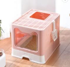 China Modern Folding Portable Litter Box Luxury Large Space Cat Smart Litter Box for sale