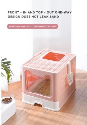 China Large Space Cat Litter Box Enclosed Box Foldable self cleaning litter box for sale