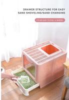 China PSM Foldable Cat Litter Box Custom Large Space Eco Friendly Cat Toilet for sale