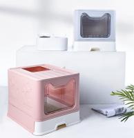 China PSM Foldable Cat Litter Box Custom Large Space Eco Friendly Cat Toilet for sale