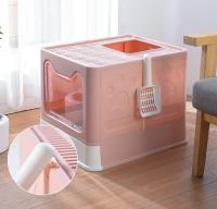China PSM Foldable Cat Litter Box Custom Large Space Eco Friendly Cat Toilet for sale