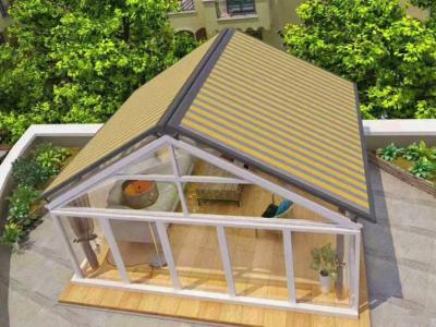 China Rectangular Sunroom Canopy  Outdoor Aluminum Alloy Rain Shelter Eaves Home Use Electric Sliding Dual-Track Retractable Sunshade for sale
