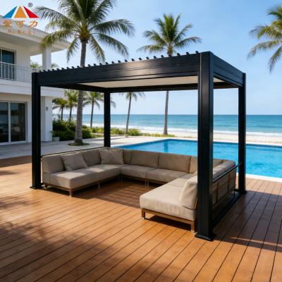 China Smart Electric Retractable Aluminum Alloy Gazebo with Waterproof Customized Dimensions for Coastal Villa Garden for sale