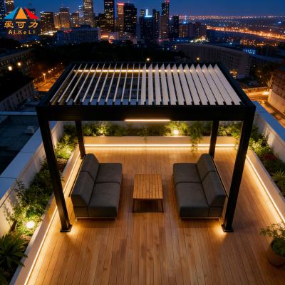 China AiKeLi Custom Size Electric Remote Control Durable Aluminum Pergola-for Outdoor Garden Pavilion & Relaxation for sale