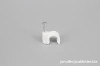 China DEMOELE K-Type Round PE material  natural color Cable Clip Wire and Cable Fixing Clip Plastic Clips for sale