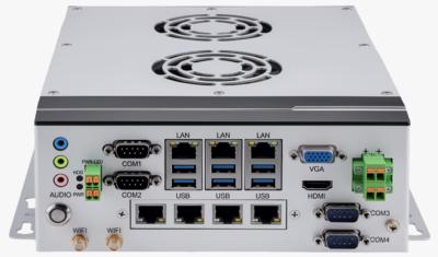 China Industrial Box PC Intel Core i7 8700 3 Gigabit LAN 6 USB3.0 4 COM 9-36V Computer for sale
