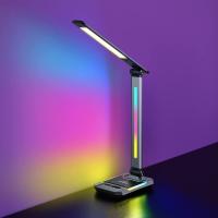 China LED RGB Gaming Desk Lamp 10W with Wireless Charger and USB Port Voice Activated for sale