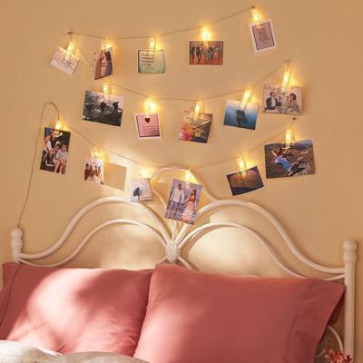 China Solar Powered LED Photo Clip String Lights 10 20 30 40 Clips Warm White Battery Operated for sale